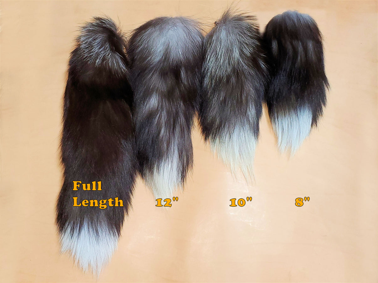 Real Silver Fox Tail Keychain, Antenna Topper, Mirror Hanger, Therian ...