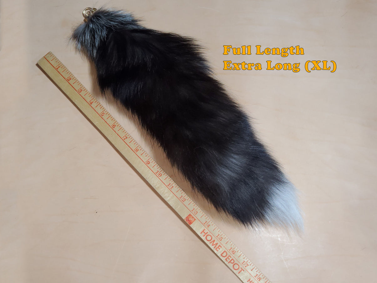Real Silver Fox Tail Keychain, Antenna Topper, Mirror Hanger, Therian ...