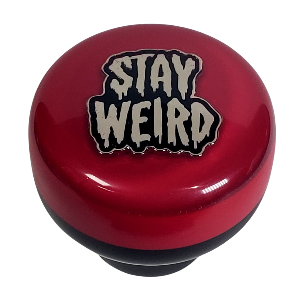Stay Weird Shift Knob ~ Red and Black – Roadkill Customs